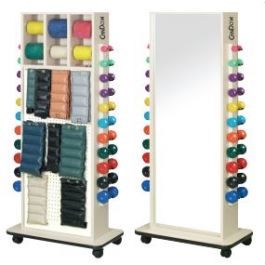 CanDo Mobile Weight Rack and Mirror with Accessories (Cuff Weights 50yd ...